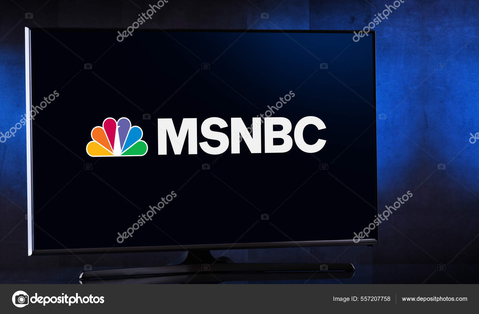 Poznan Pol Mar 2022 Flat Screen Set Displaying Logo Msnbc — Stock ...