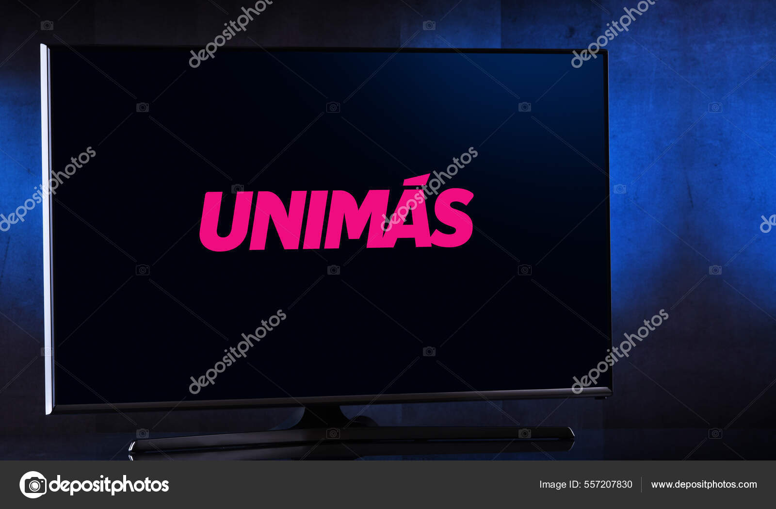 Poznan Pol Mar 2022 Flat Screen Set Displaying Logo Unimas — Stock ...