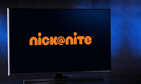 Poznan Pol Mar 2024 Flat Screen Set Displaying Logo Nickelodeon — Stock ...