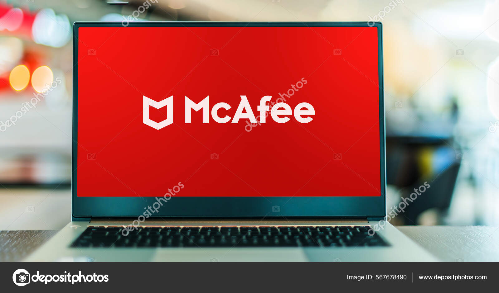 Poznan Pol Apr 2022 Laptop Computer Displaying Logo Mcafee Global ...