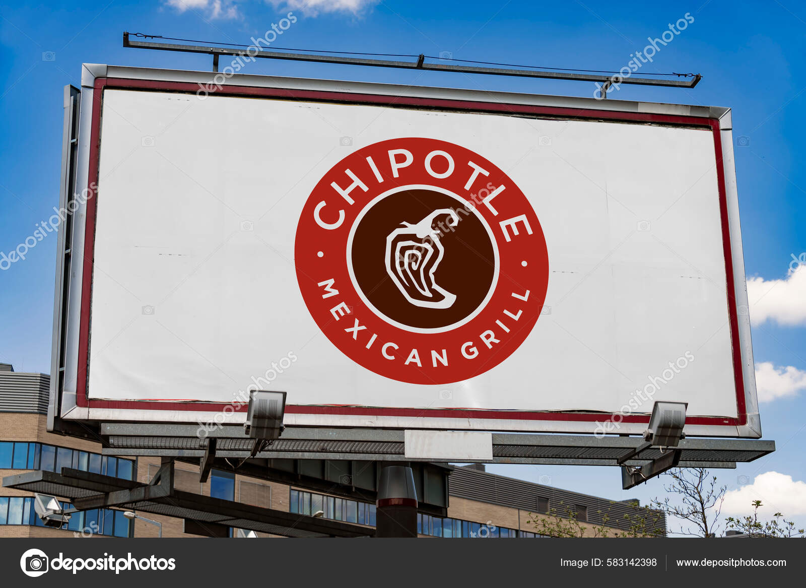 Poznan Pol May 2022 Advertisement Billboard Displaying Logo Chipotle ...