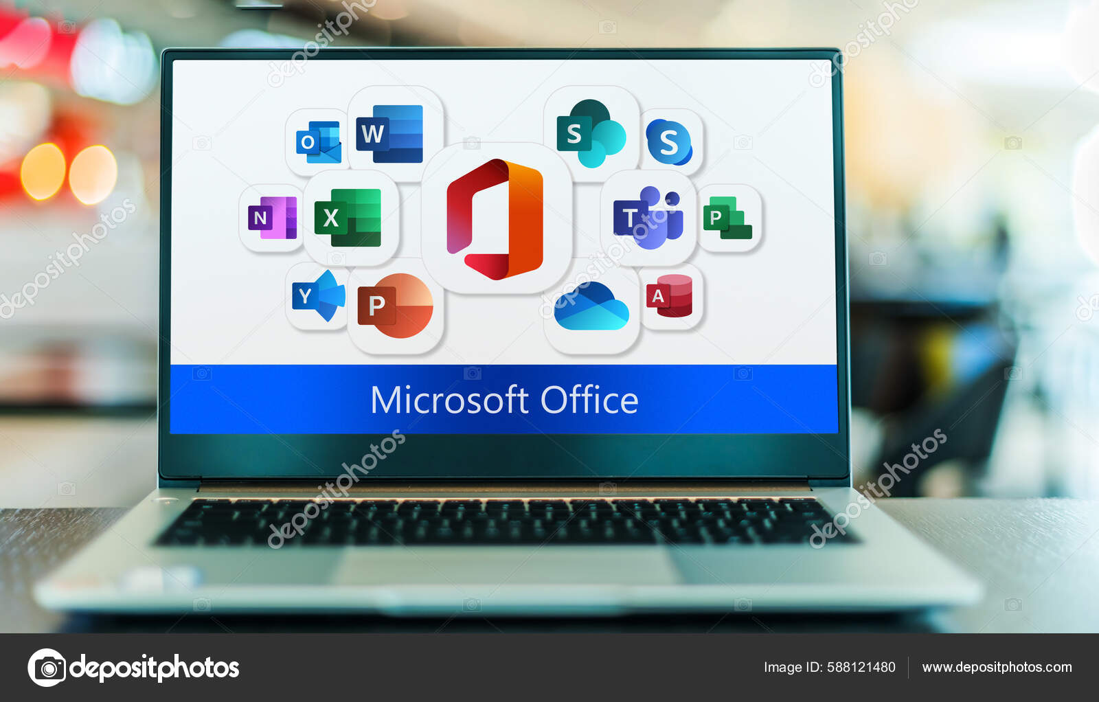 Poznan Pol Jun 2022 Laptop Computer Displaying Logos Microsoft Office ...