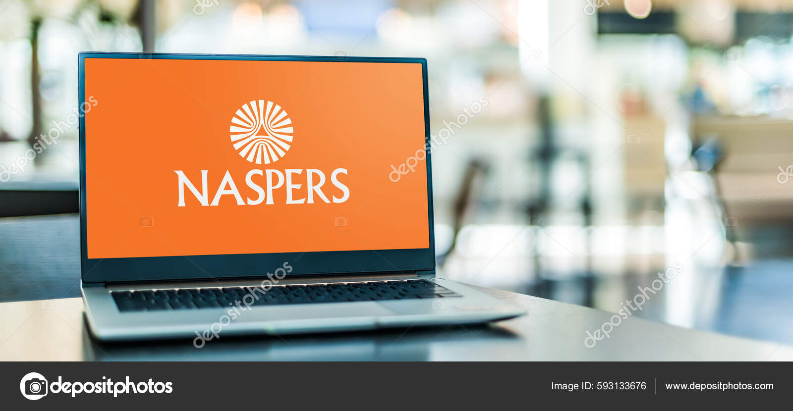 Poznan Pol Jun 2022 Laptop Computer Displaying Logo Naspers Holding ...