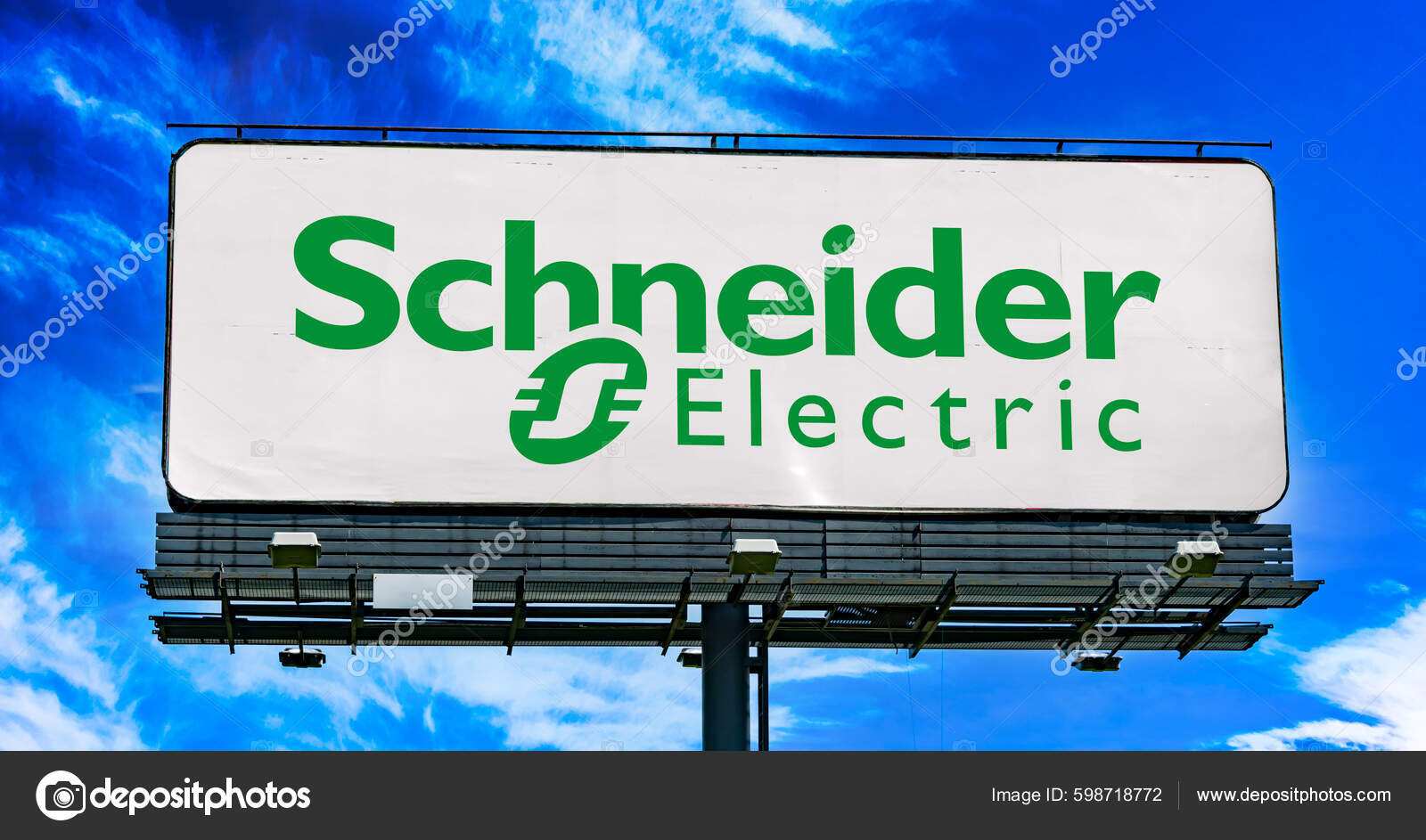 Poznan Pol Jun 2022 Advertisement Billboard Displaying Logo Schneider ...