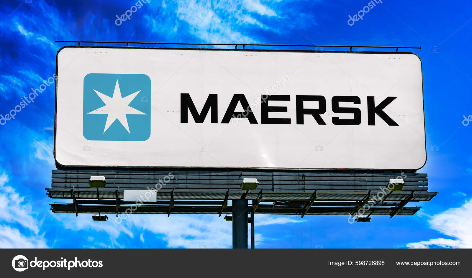 Poznan Pol Jul 2022 Advertisement Billboard Displaying Logo Maersk ...
