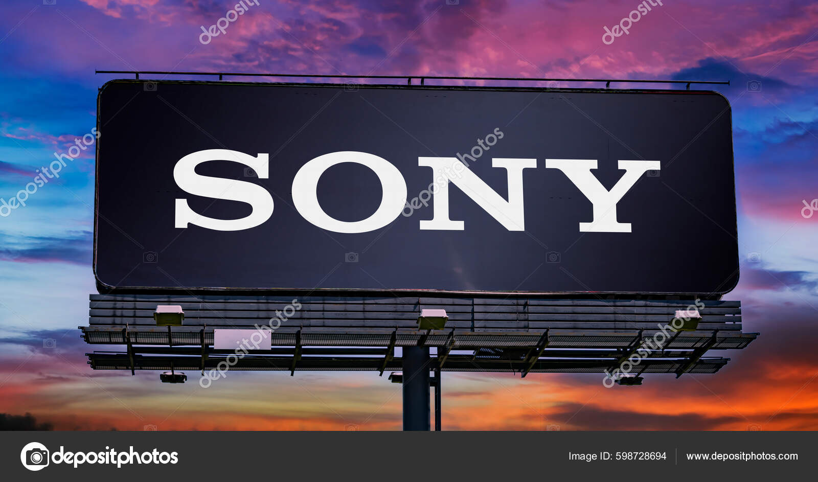 Poznan Pol Jul 2022 Advertisement Billboard Displaying Logo Sony ...