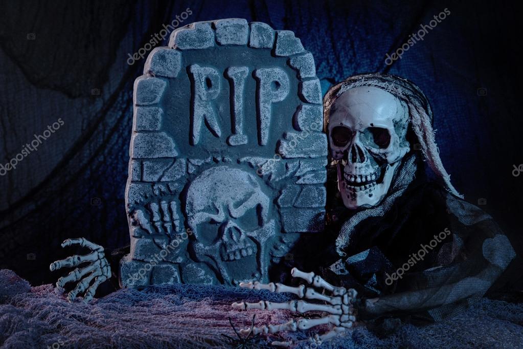 Skull monster and tombstone Stock Photo by ©Elena Schweitzer 13390399