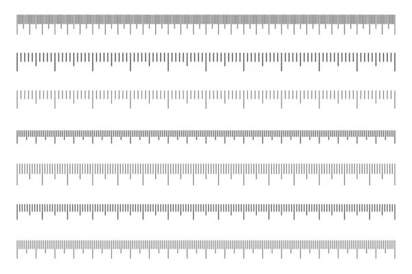 Set Ruler Tape Thermometer Scales Horizontal Measuring Chart Markup ...