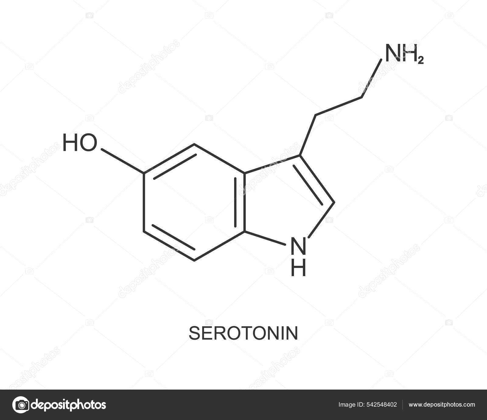 Serotonin icon. Happy or feel good hormone sign isolated on white ...