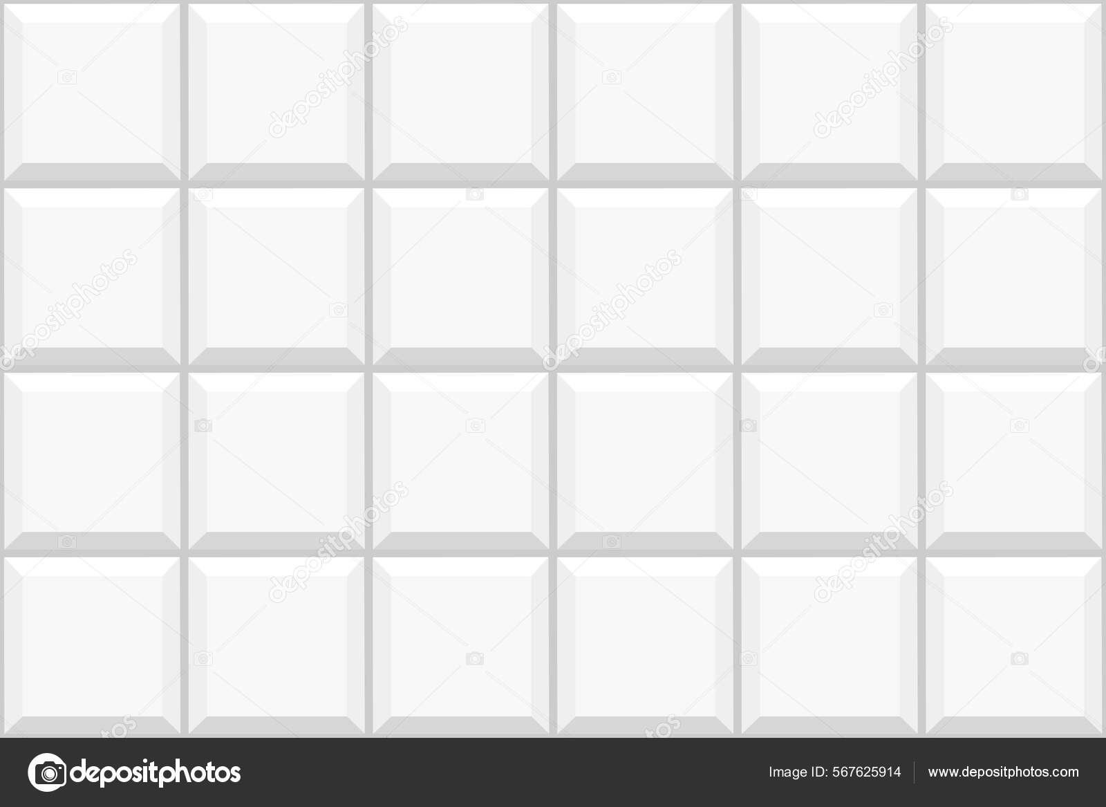 White square tile seamless pattern. Ceramic or stone brick wall ...