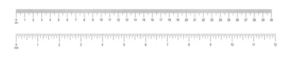 Set Ruler Tape Thermometer Scales Horizontal Measuring Chart Markup ...