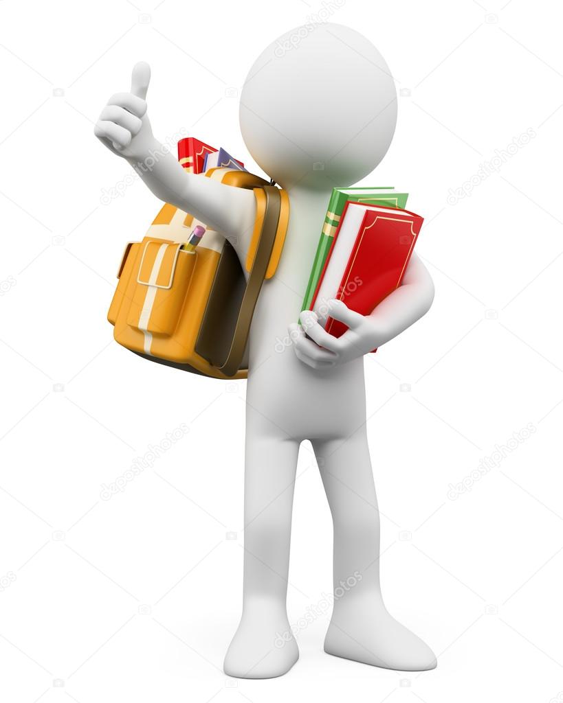 3D white . Student back to school Stock Photo by ©real_texelart 12111596