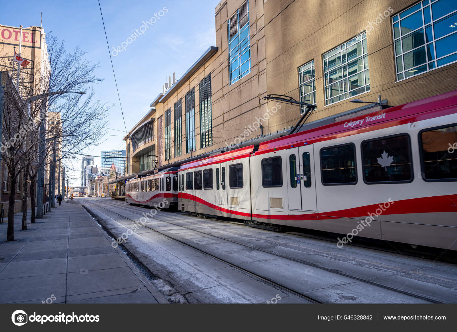 Calgary Albert February 2022 Train Downtown Calgary Winter – Stock ...