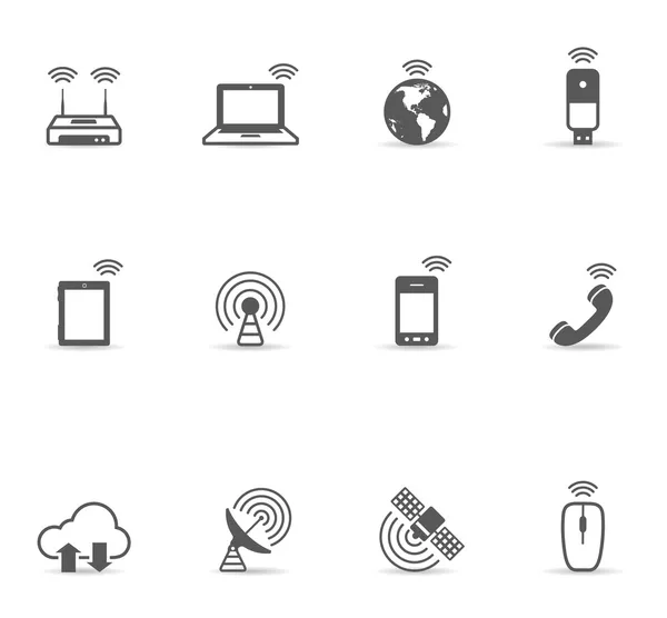 Wireless technology icon set — Stock Vector © puruan #38486411