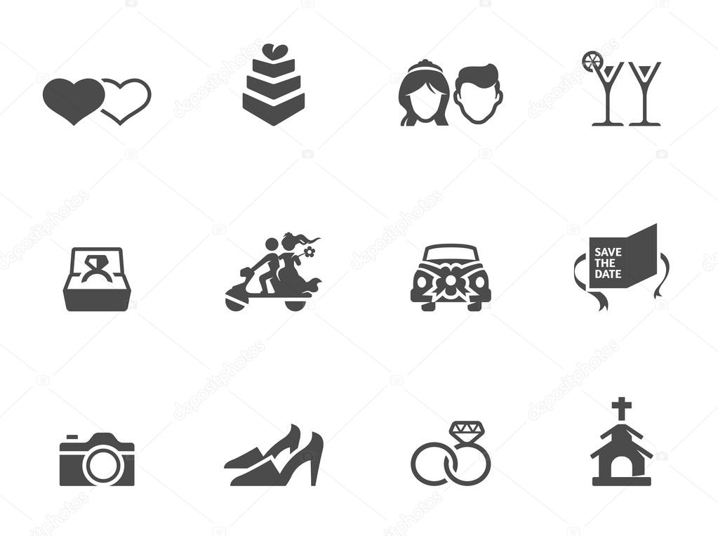 Icon: wedding icons png | Wedding icons in single color — Stock Vector ...