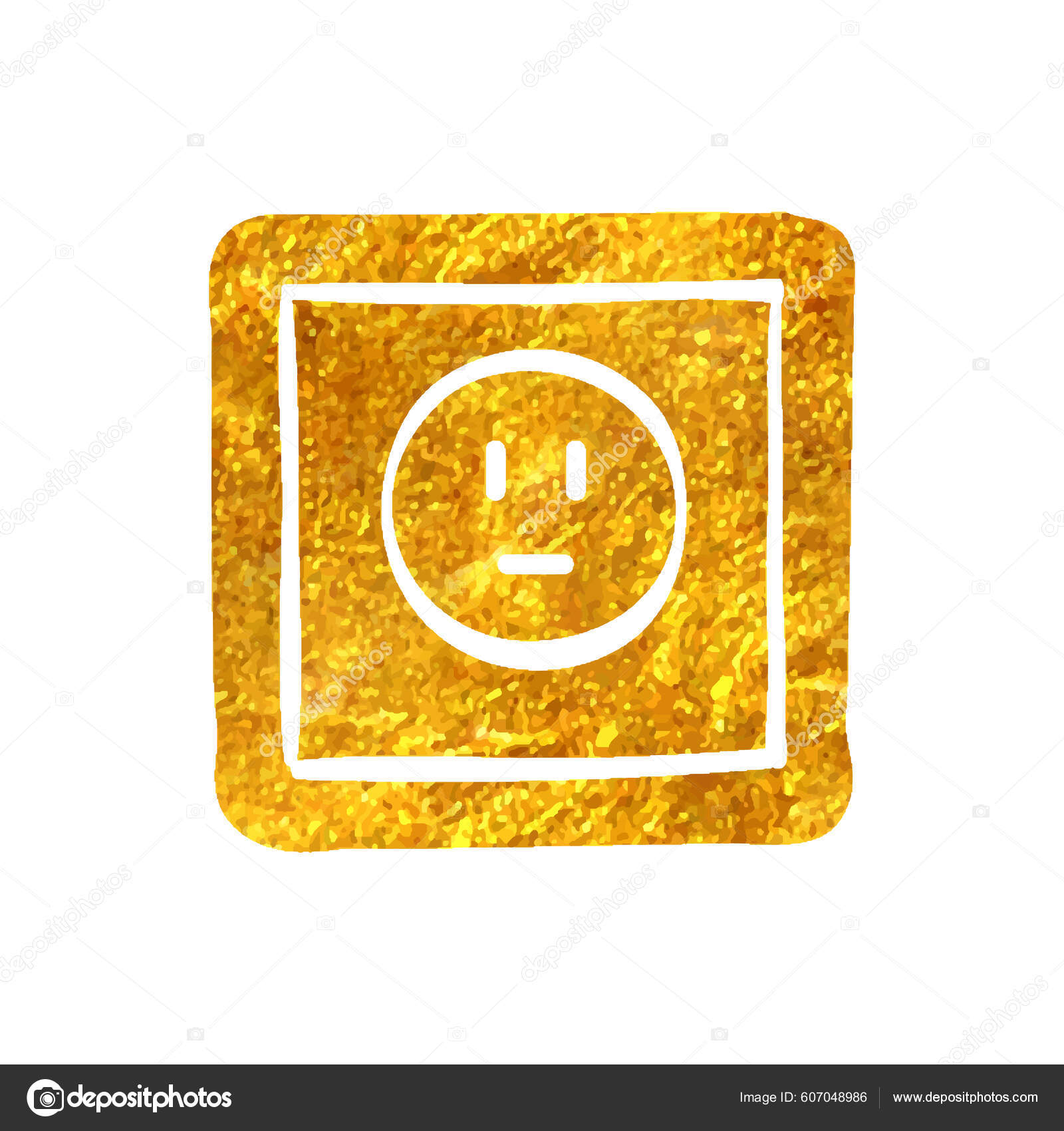 Hand Drawn Protected Electric Outlet Icon Gold Foil Texture Vector ...