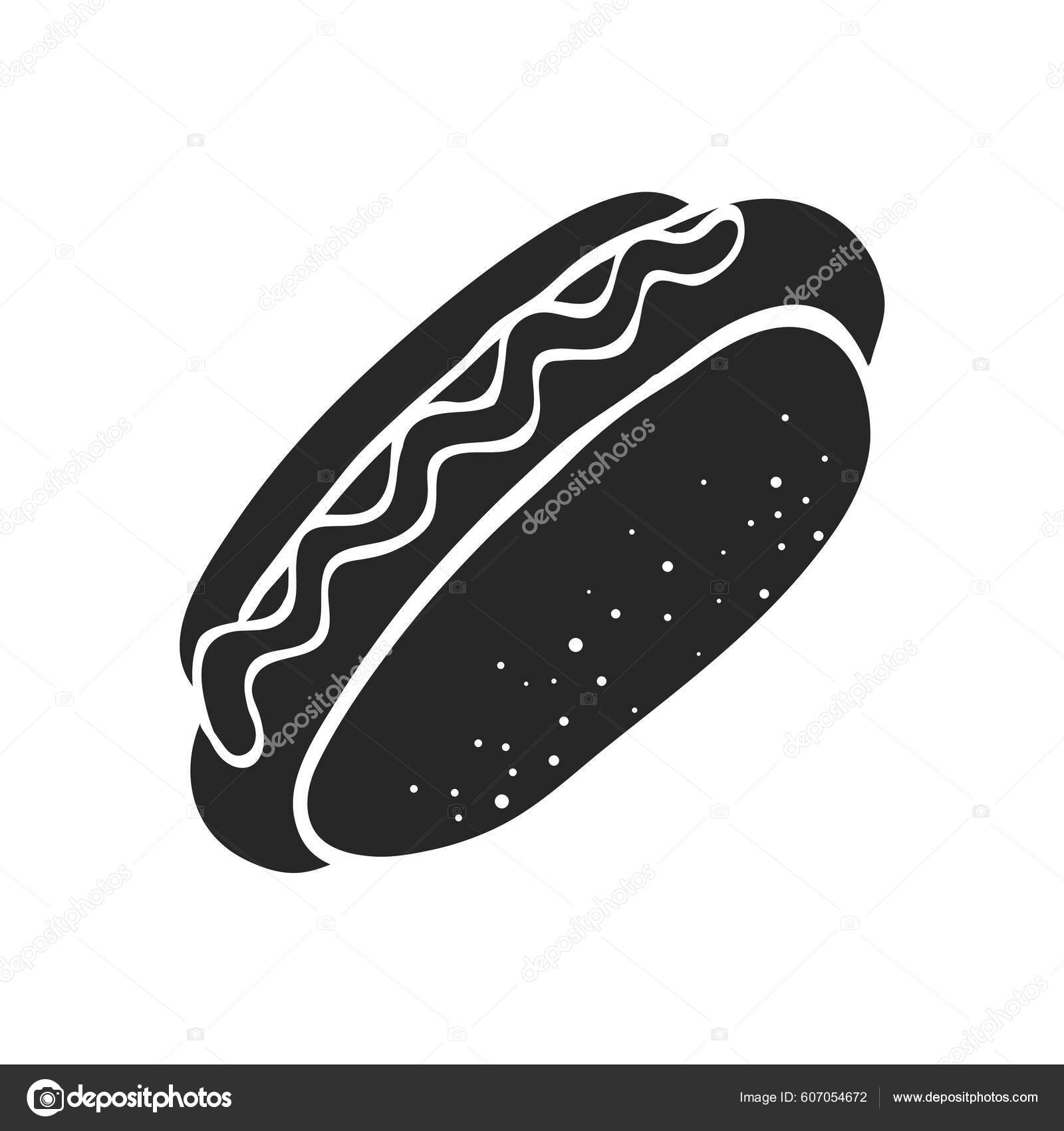 Perro Caliente Vector Blanco Y Negro