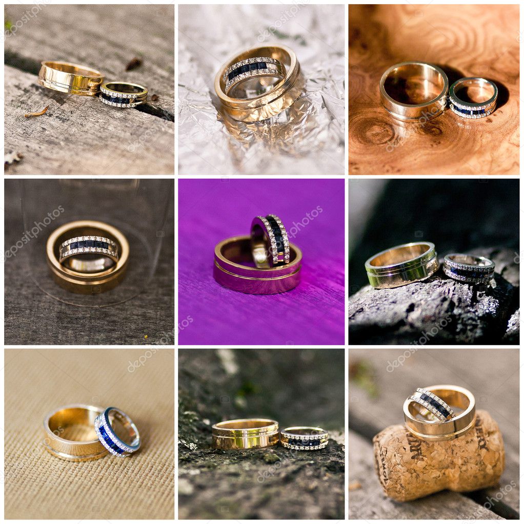Collage of wedding rings Stock Photo by ©stahov 41583385