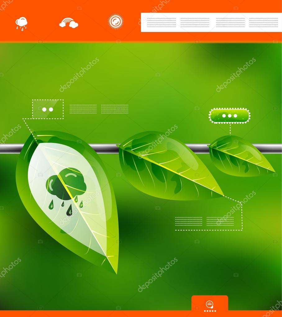 Nature leaves infographic banner Stock Vector by ©akomov 20023263