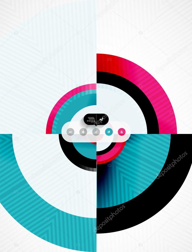 Circle geometric shapes flat interface design Stock Vector Image by ...