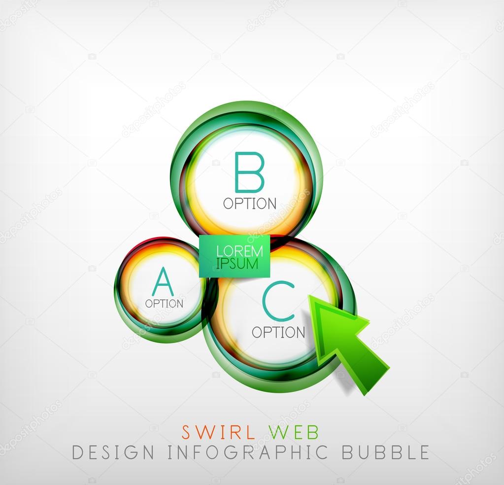 Swirl web design infographic bubble - flat concept Stock Vector Image ...