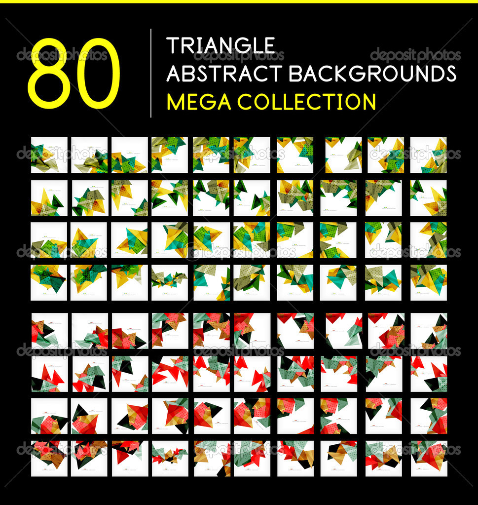 Mega collection of triangle shape backgrounds Stock Vector by ©akomov ...