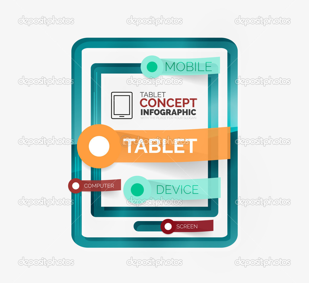Tablet infographic scheme with tags Stock Vector Image by ©akomov #50527555