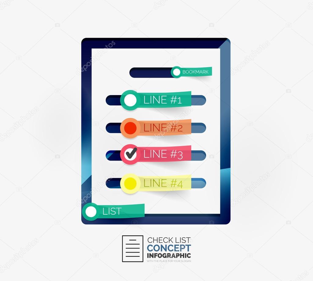 Liste de vérification vectorielle concept infographique image ...