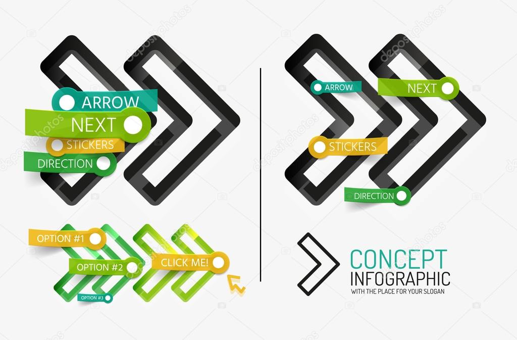 Vector arrow infographic set, tag cloud Stock Vector by ©akomov 50801407