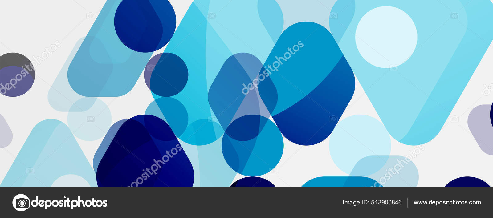 Gelembung warna dan bentuk geometris bulat di atas putih. Latar ...