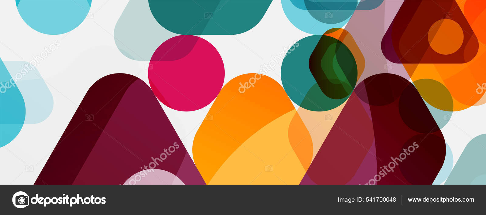 Color bubbles and rounded geometric shapes on white. Vector geometric ...