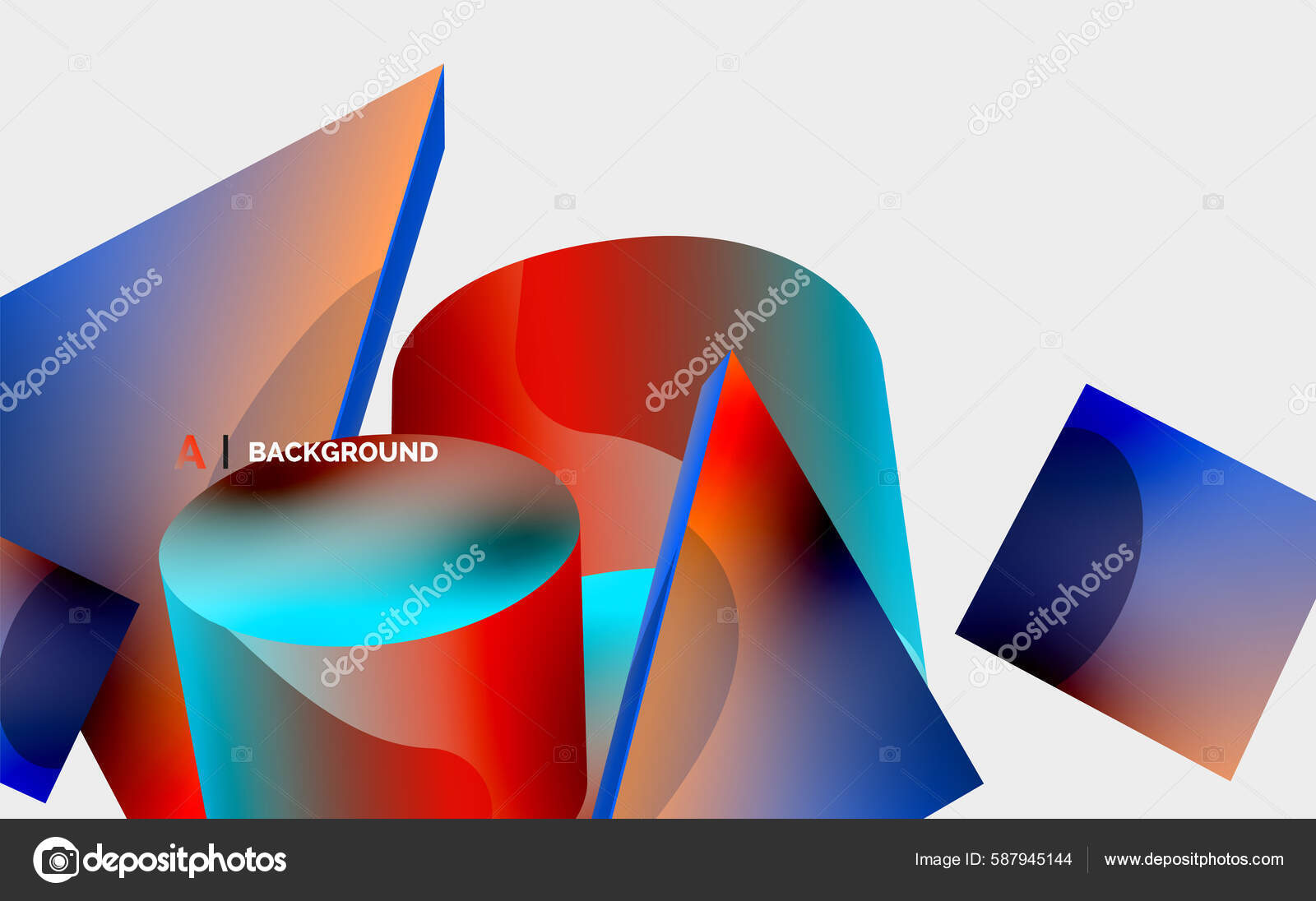 Vector Minimalist Geometric Abstract Background Triangle Cylinder ...