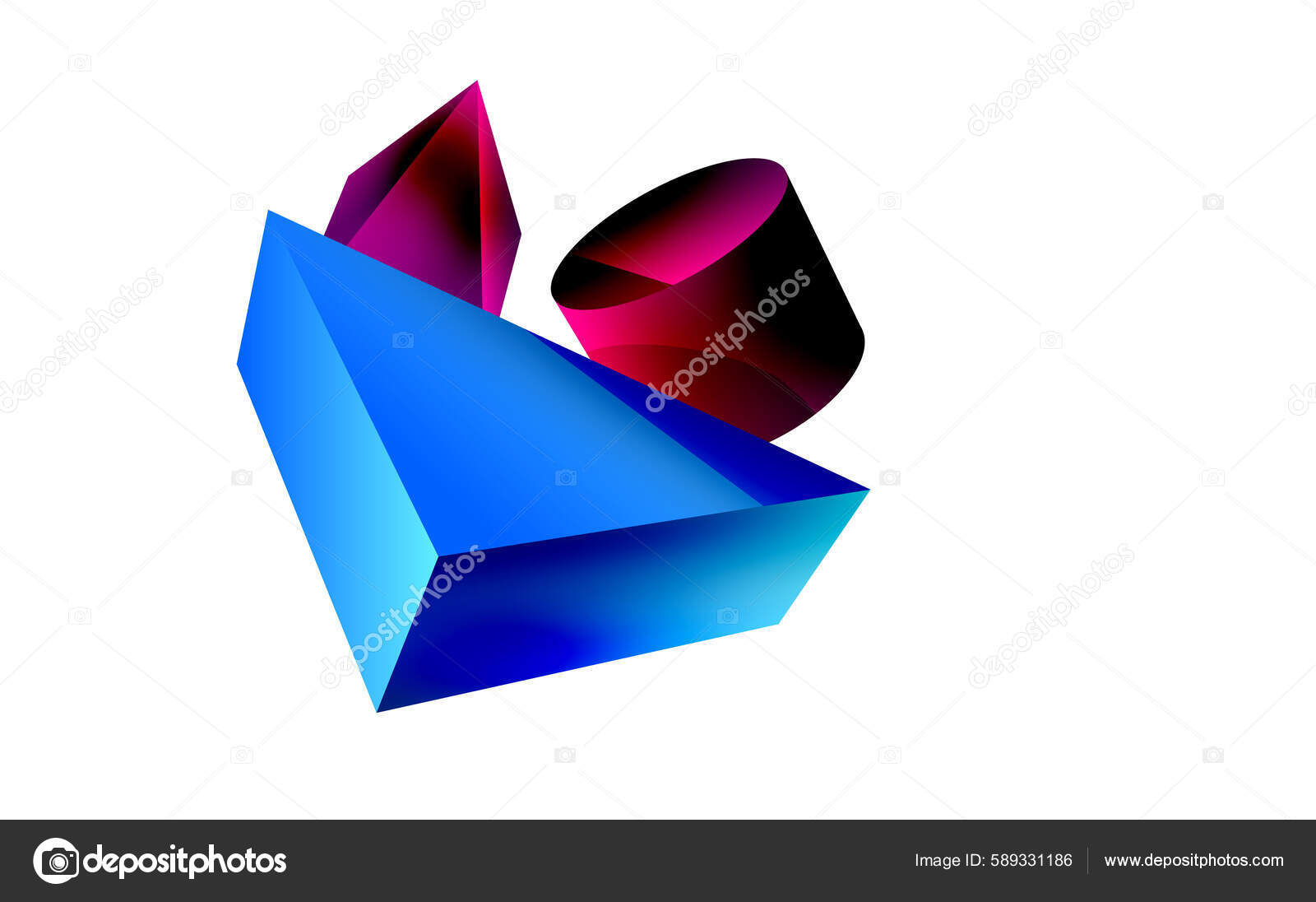 Vector Minimalist Geometric Abstract Background Triangle Cylinder ...