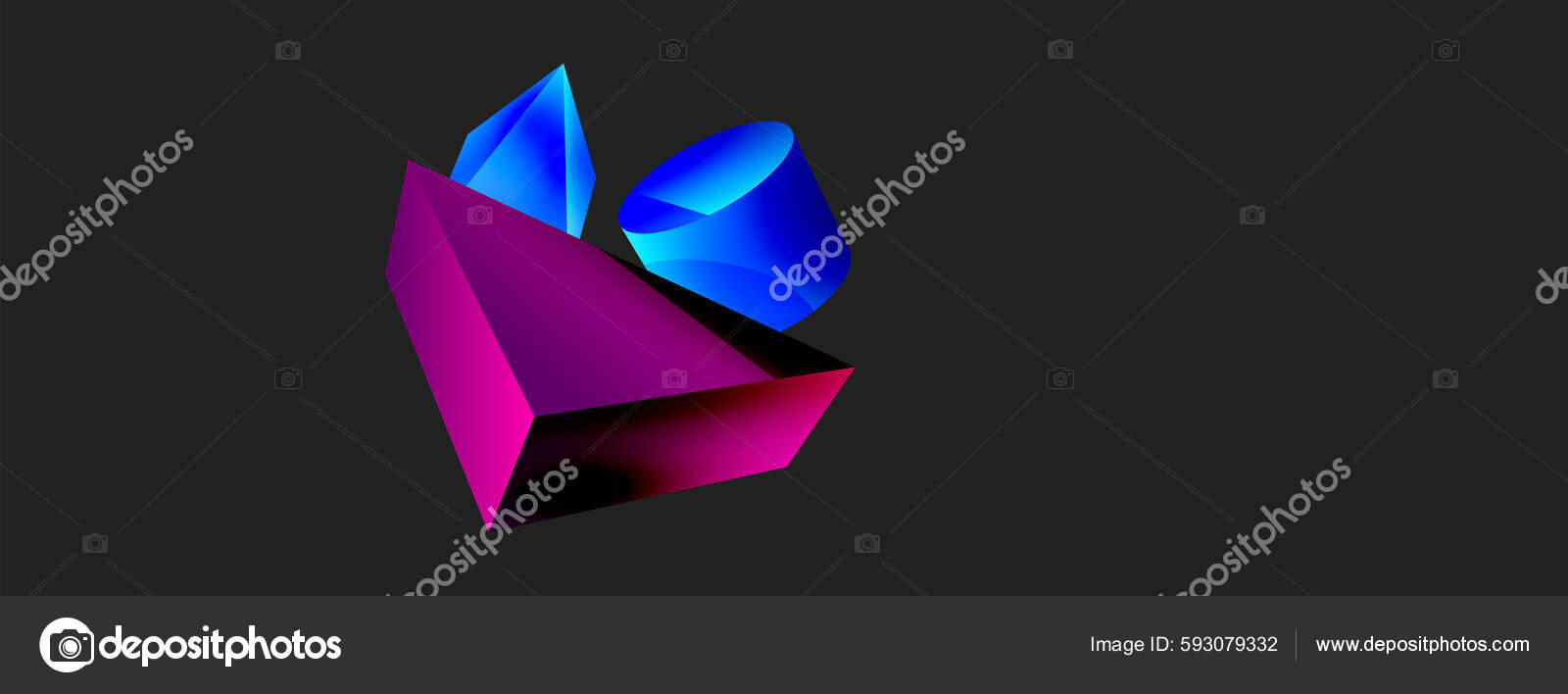 Vector Minimalist Geometric Abstract Background Triangle Cylinder ...