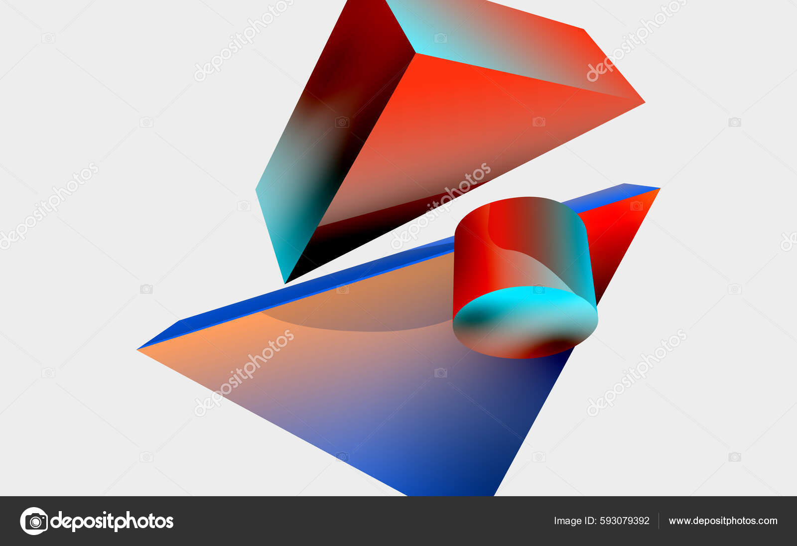 Vector Minimalist Geometric Abstract Background Triangle Cylinder ...