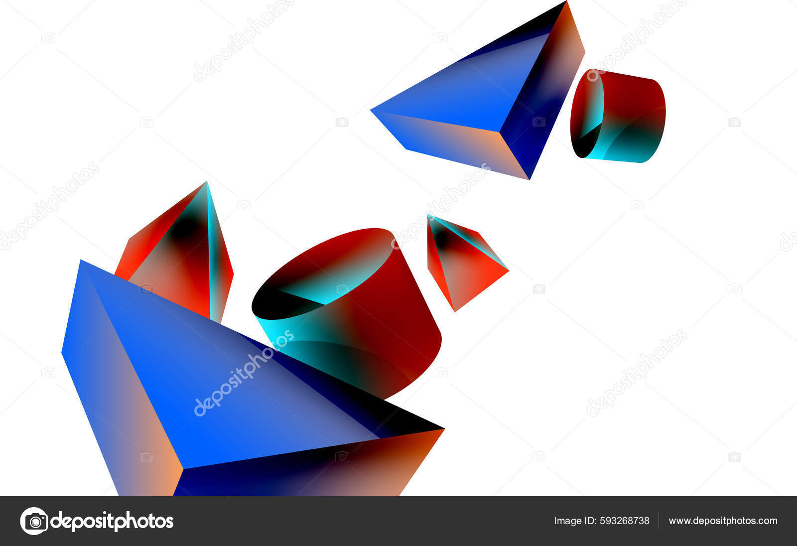 Vector Minimalist Geometric Abstract Background Triangle Cylinder ...