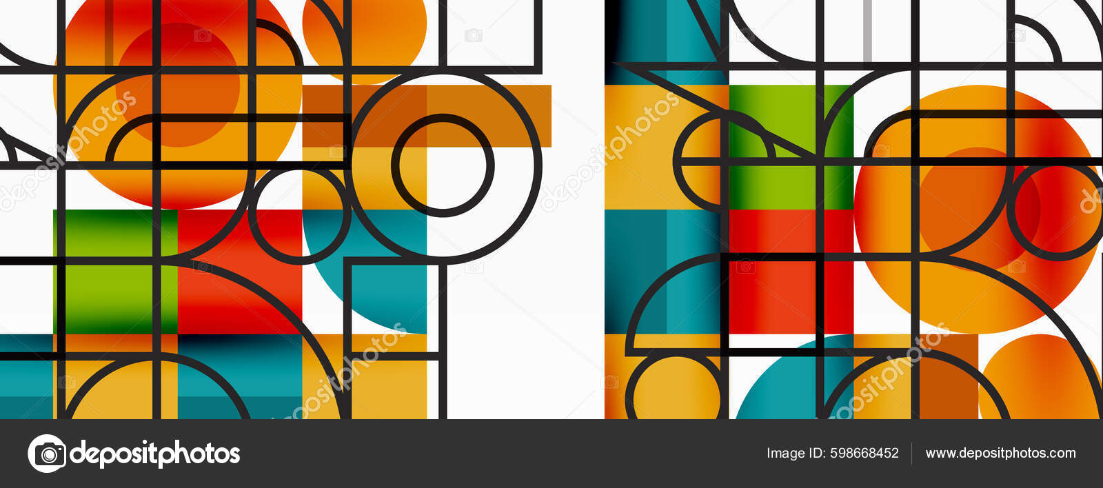 Beautiful Abstract Background Circles Triangle Shapes Squares Minimal ...