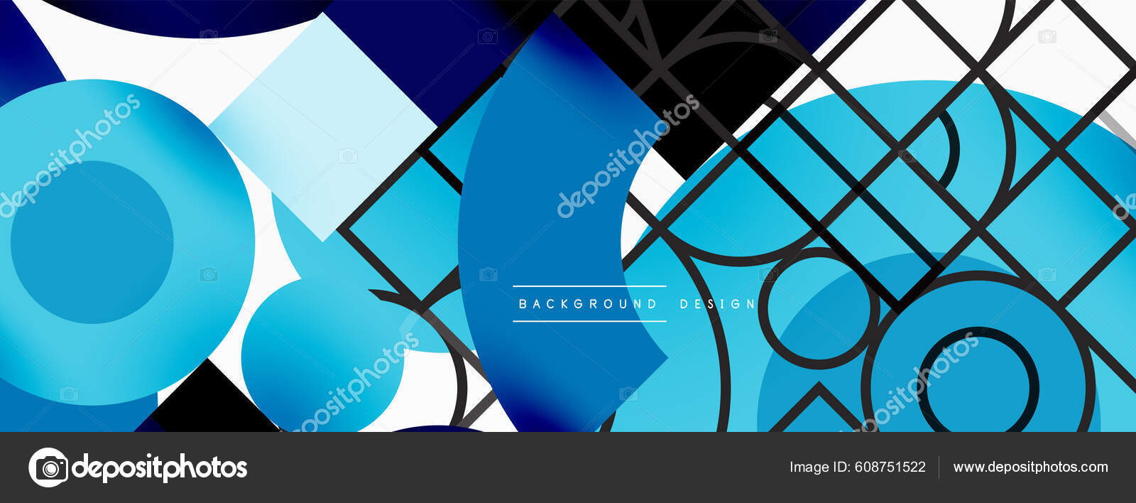 Circle Square Geometric Background Shapes Squares Triangles Composition ...