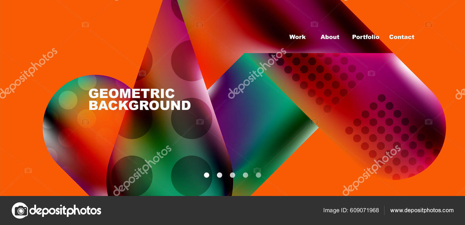 Glassmorphism Landing Page Background Template Colorful Glass Shapes ...