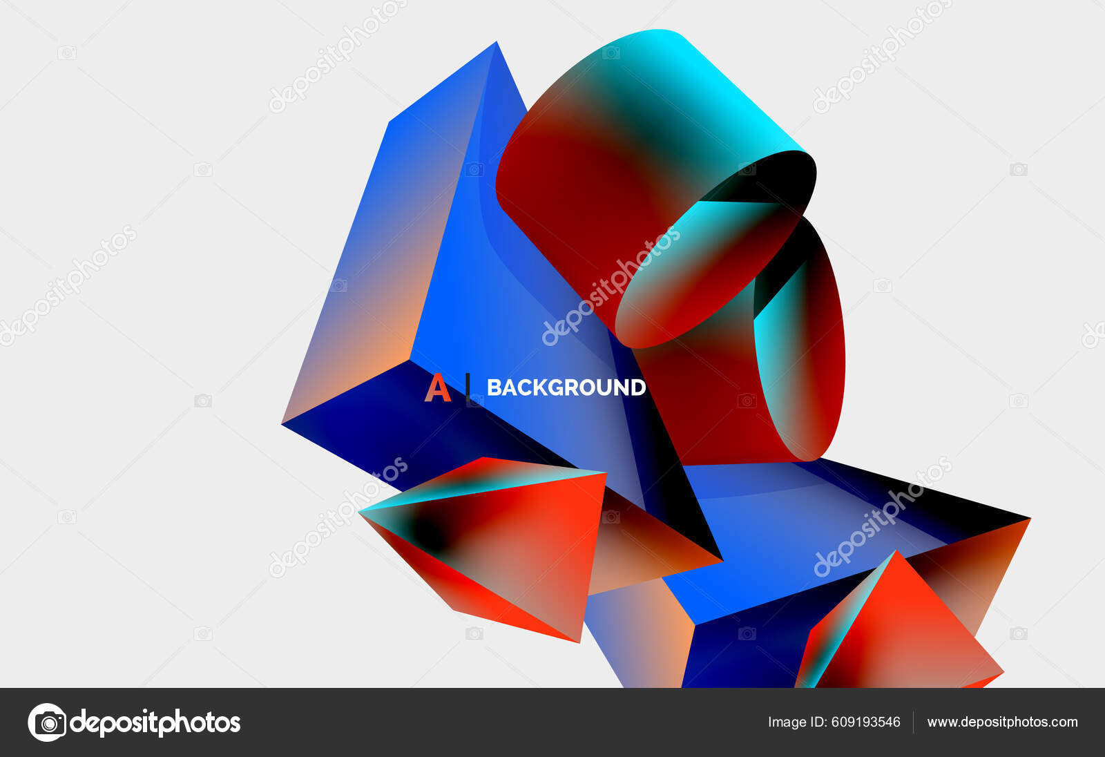 Vector Minimalist Geometric Abstract Background Triangle Cylinder ...