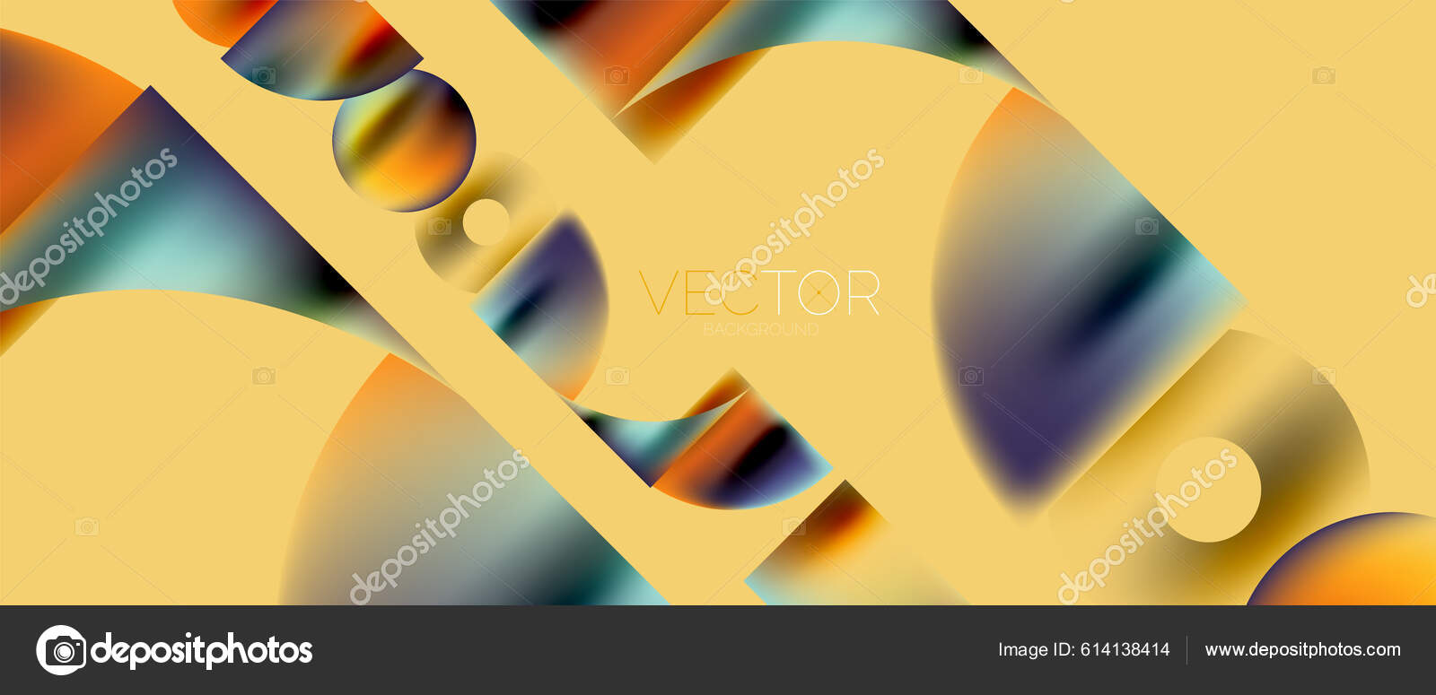 Geometric Abstract Panorama Wallpaper Background Shapes Circles ...