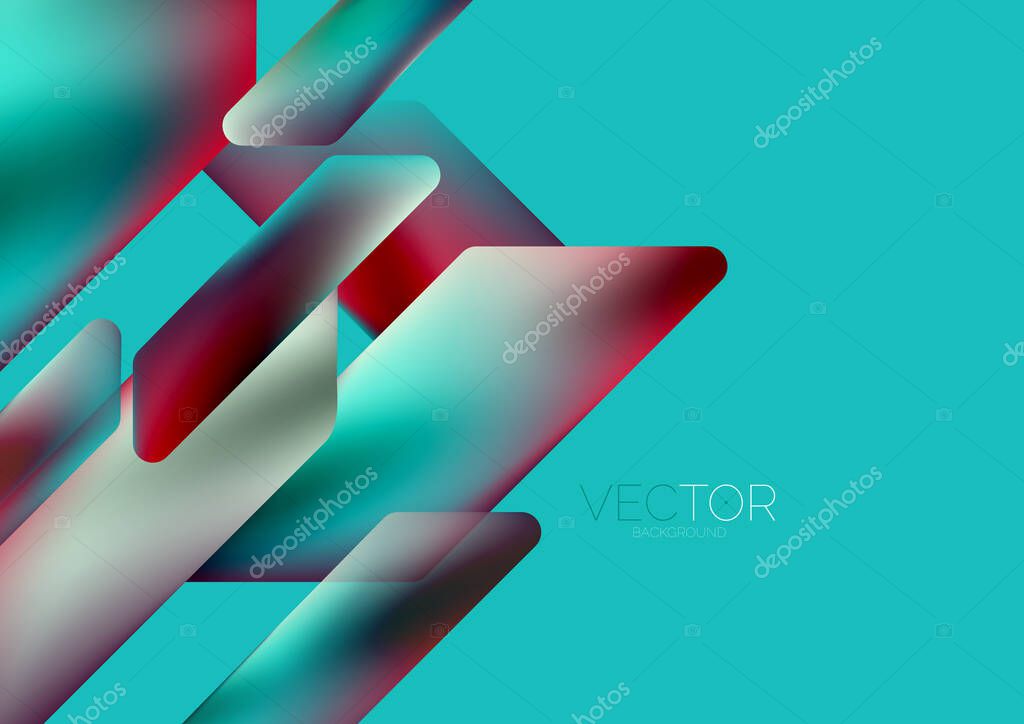 Fluid Color Dynamic Geometric Shapes Abstract Background Vector ...