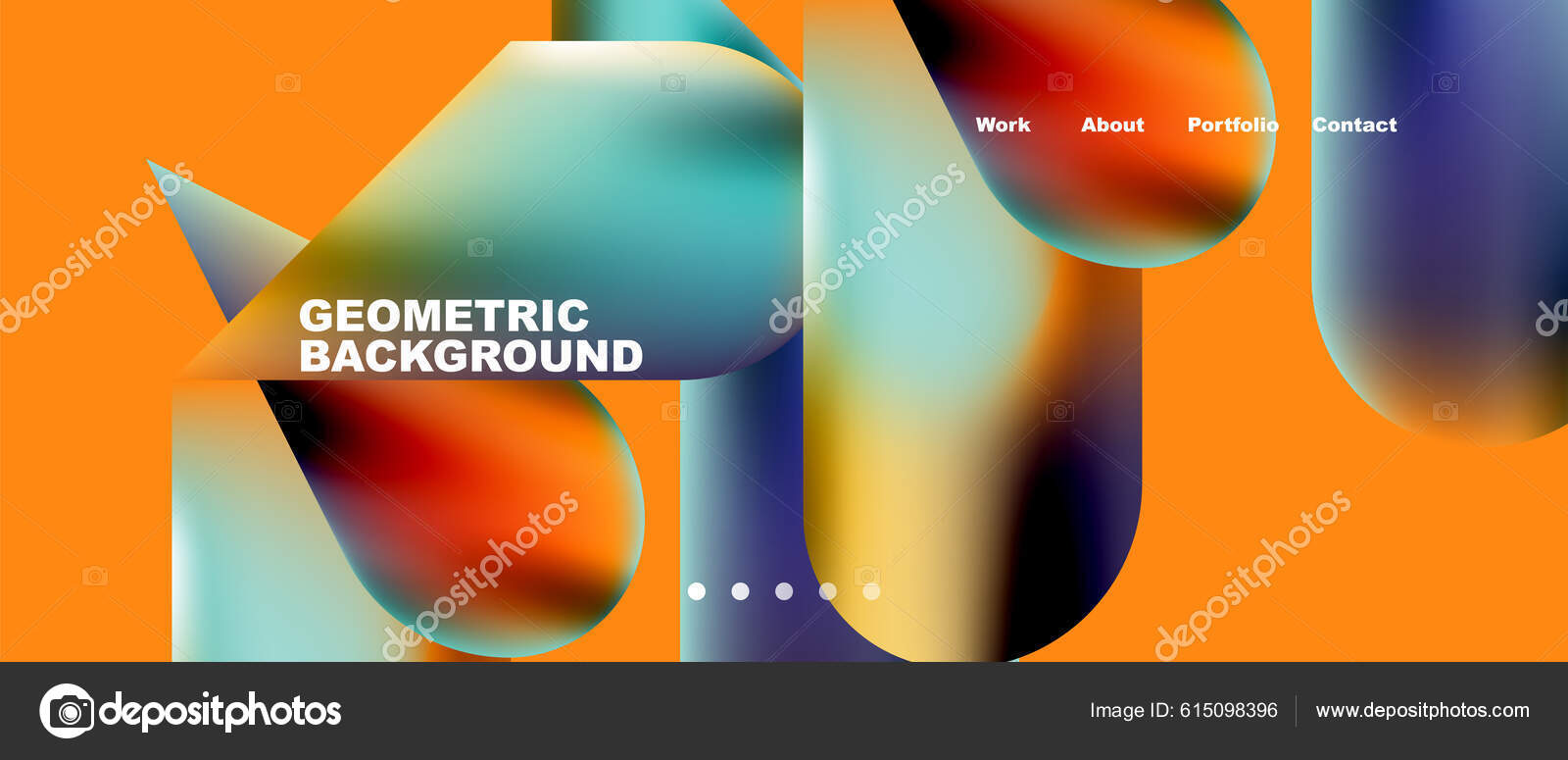 Glassmorphism Landing Page Background Template Colorful Glass Shapes ...