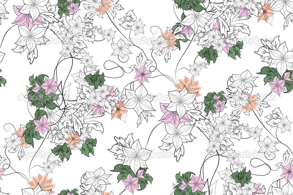 Flowers on a light background. seamless background Stock Vector Image ...