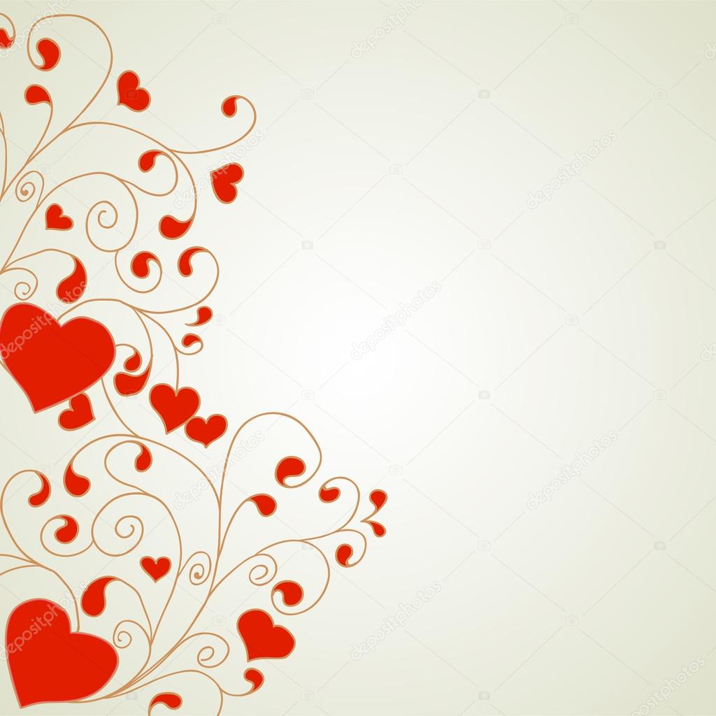 Heart with swirls and hearts ornament a light background Stock Vector ...