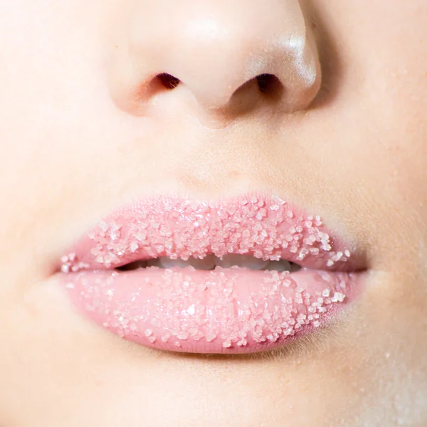 Closeup on female sweet candy sugar lips kiss Stock Photo by ©rosipro ...