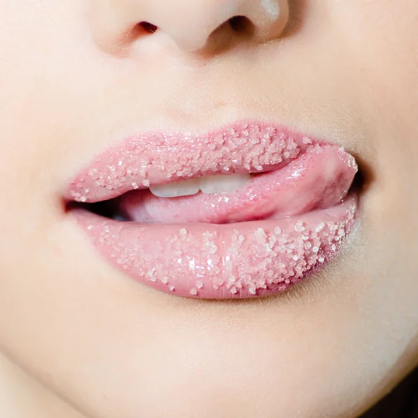 Closeup on female sweet candy sugar lips kiss Stock Photo by ©rosipro ...