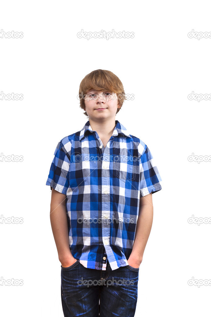 Cute smart happy smiling young boy — Stock Photo © Hackman #12706066