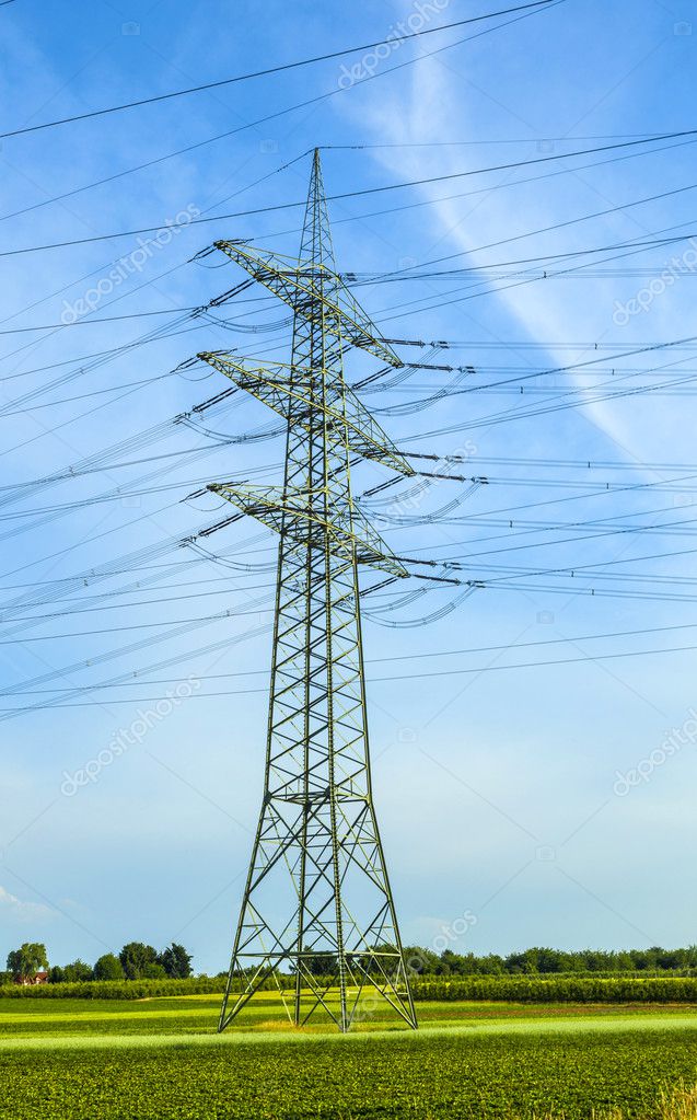 Tower for electricity in rural landscape ⬇ Stock Photo, Image by ...