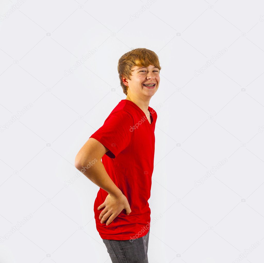 Handsome boy gesturing with arms — Stock Photo © Hackman #21256511